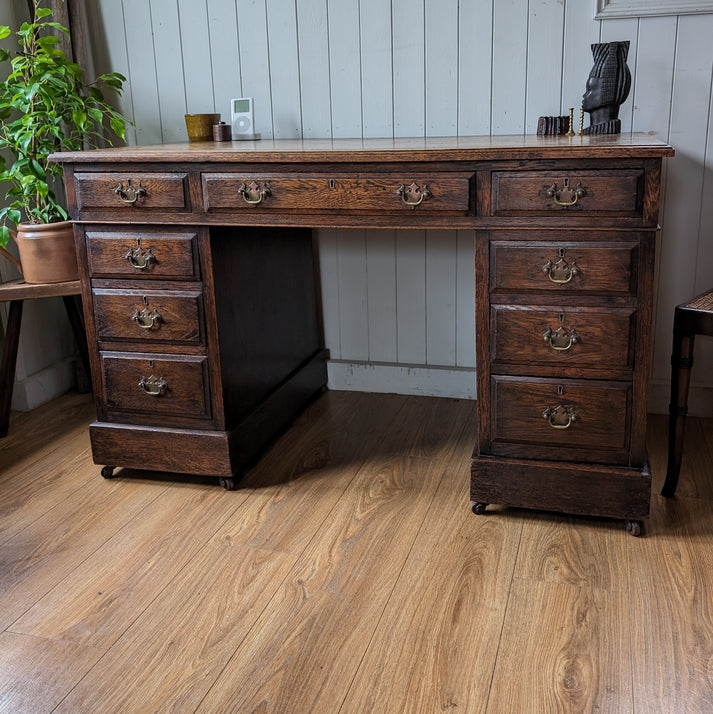 Antique American Oak Desk – Henry Paints Furniture