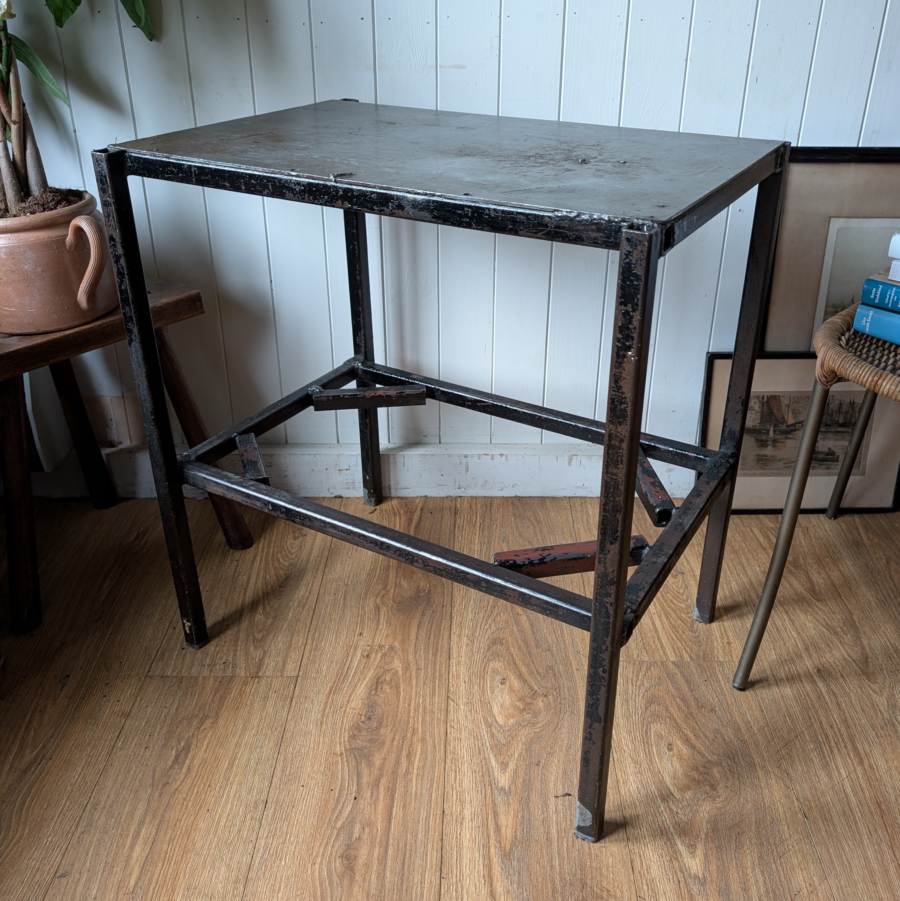 Small Vintage Industrial Table – Henry Paints Furniture